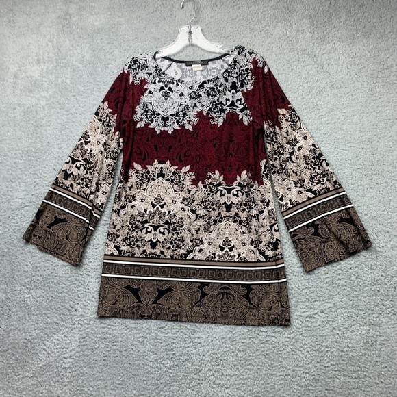 Coco Bianco | Tops | Coco Bianco Shirt Womens Size M Paisley Tunic ...
